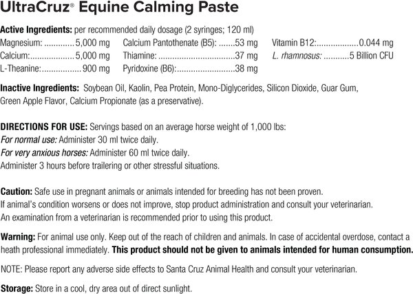 ULTRACRUZ Calming Paste Horse Supplement, 60-mL syringe, 6 count ...
