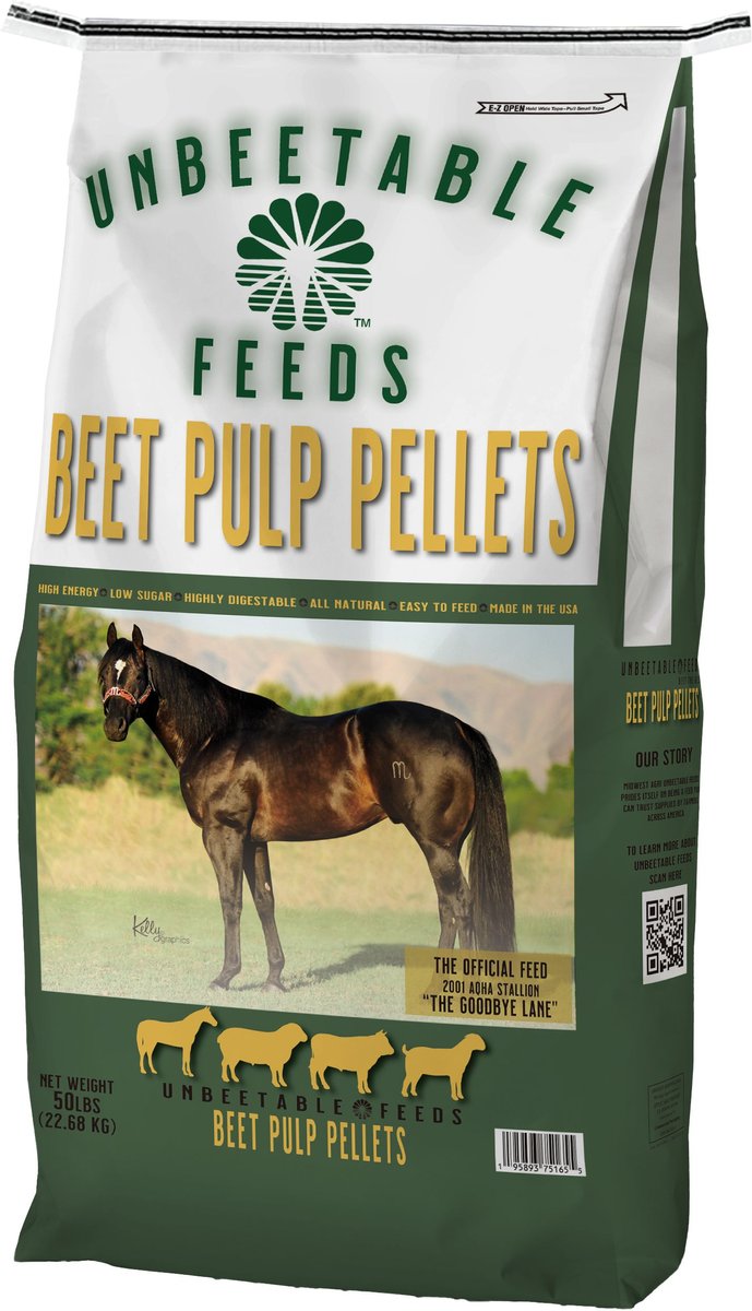 UNBEETABLE FEEDS Beet Pulp Low Sugar Pellets Horse Feed, 50-lb bag ...