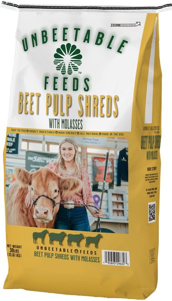 UNBEETABLE FEEDS Beet Pulp Low Sugar Shreds with Molasses Horse Feed, 30-lb bag - Chewy.com