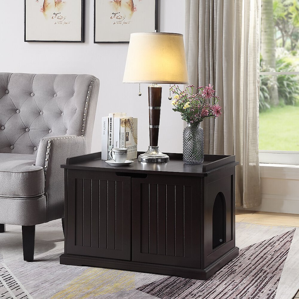 UNIPAWS Decorative Cat Litter Box Enclosure, Espresso - Chewy.com