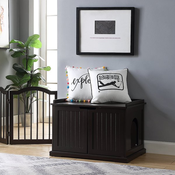 UNIPAWS Decorative Cat Litter Box Enclosure, Espresso - Chewy.com