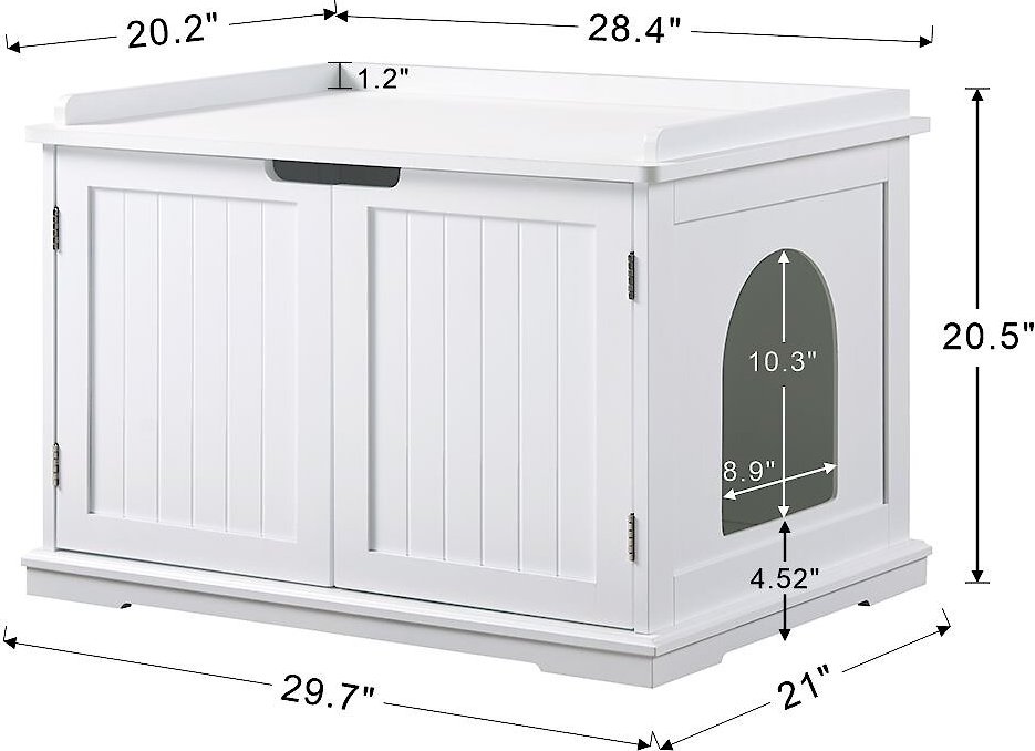 UNIPAWS Decorative Cat Litter Box Enclosure, White - Chewy.com