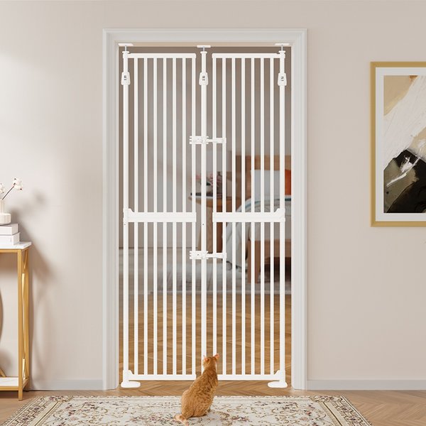UNIPAWS Extra Tall Metal Cat Gate, White - Chewy.com