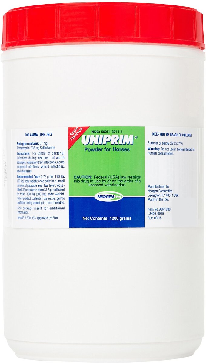 UNIPRIM Powder for Horses Apple Flavor, 1200-gm - Easy Refills | Chewy Rx