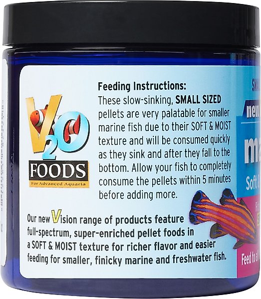 V2O AQUARIUM FOODS Marine Krill+ Soft & Moist 1.2 mm Pellet Fish Food ...