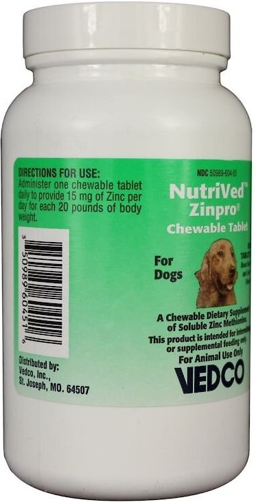 Out of Stock - VEDCO NutriVed Zinpro Dietary Chewable Dog Supplement ...