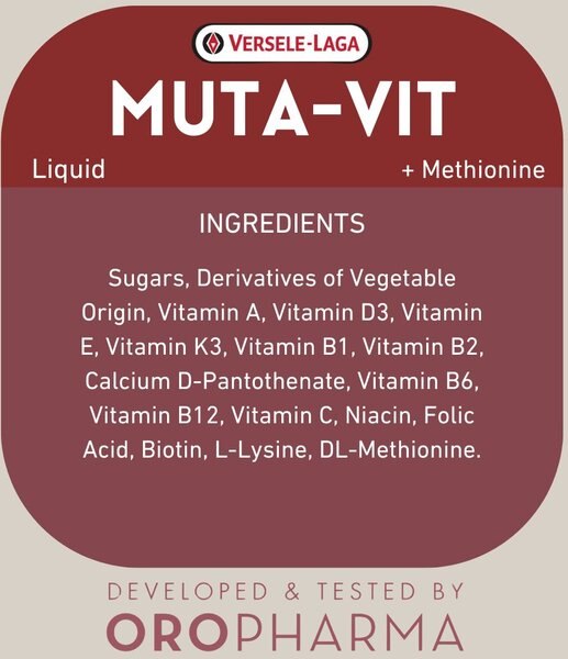 VERSELE-LAGA Oropharma Muta-Vit Bird Supplement, 0.44-lb bottle - Chewy.com