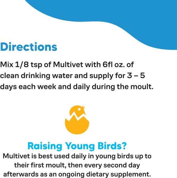 VETAFARM Multivet Liquid Bird Supplement, 3.4-oz bottle - Chewy.com