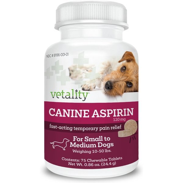 Out of Stock - NUTRI-VET Aspirin Medication for Pain for Medium & Large Breed Dogs, 75 count ...
