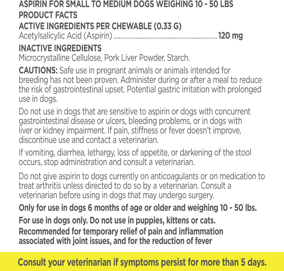 VETALITY Canine Aspirin for Dogs, 75 count - Chewy.com