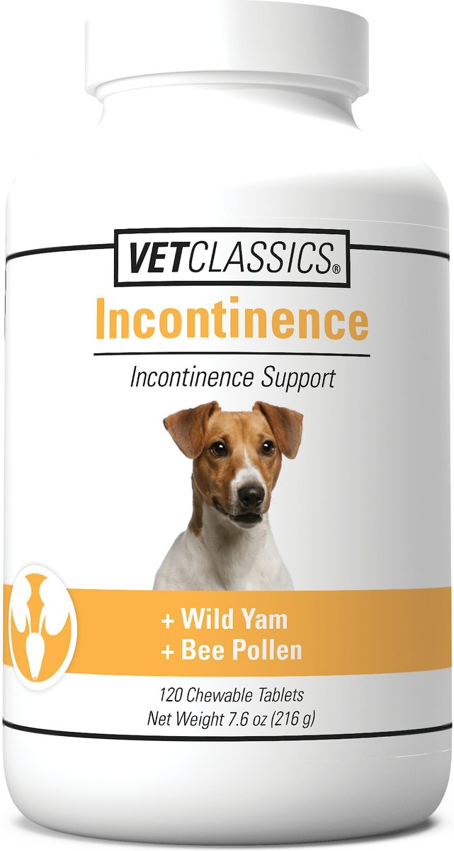 VETCLASSICS Incontinence Support Chewable Tablets Dog Supplement, 120 ...