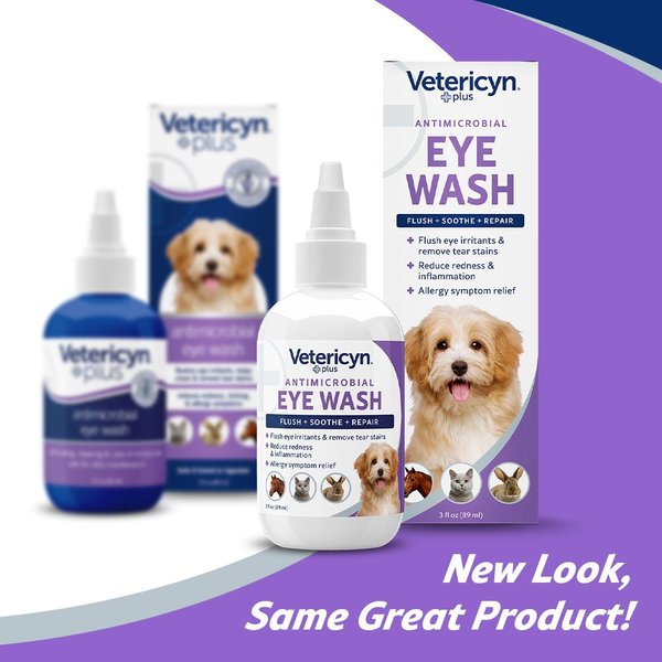 VETERICYN Plus Antimicrobial Eye Wash for Dogs, Cats, Horses & Small ...