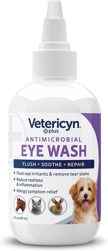 VETERICYN Plus Antimicrobial Eye Wash for Dogs, Cats, Horses & Small ...