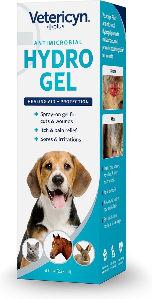 VETERICYN Plus Antimicrobial Hydrogel Healing Aid Spray for Dogs, Cats ...