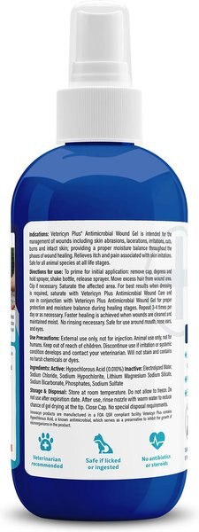 VETERICYN Plus Antimicrobial Hydrogel Healing Aid Spray for Dogs, Cats ...