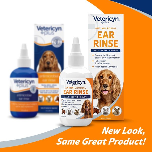 VETERICYN Plus Antimicrobial Pet Ear Rinse, 3-fl oz bottle - Chewy.com
