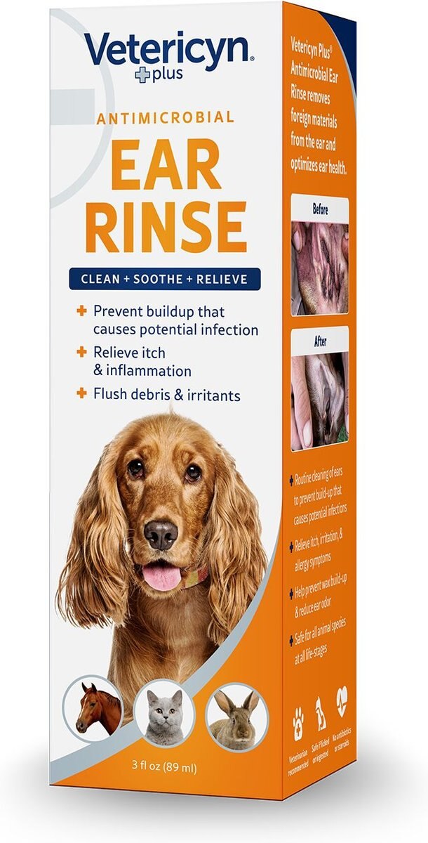 VETERICYN Plus Antimicrobial Pet Ear Rinse, 3-fl oz bottle - Chewy.com