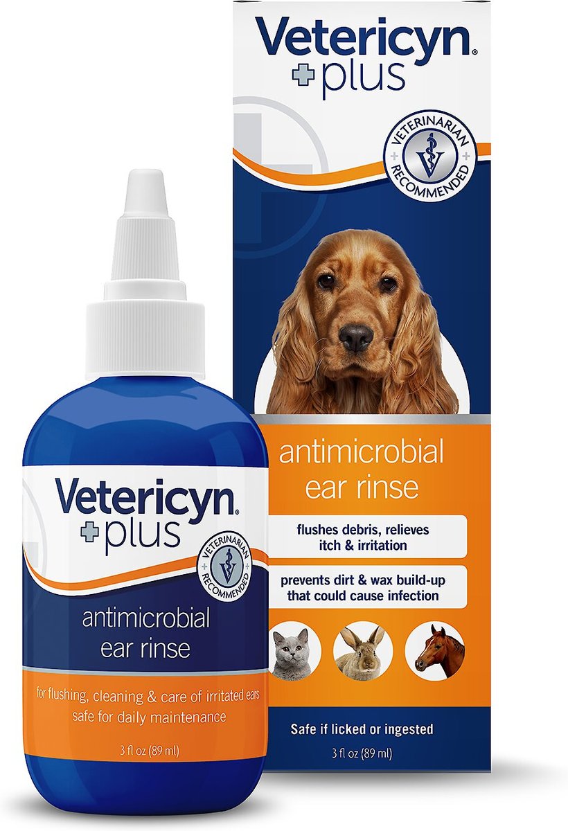 VETERICYN Plus Antimicrobial Pet Ear Rinse, 3-fl oz bottle - Chewy.com