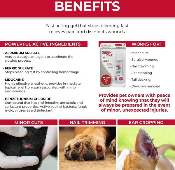 VETERINARY FORMULA CLINICAL CARE Super Clot Fast Acting Gel for Dogs ...