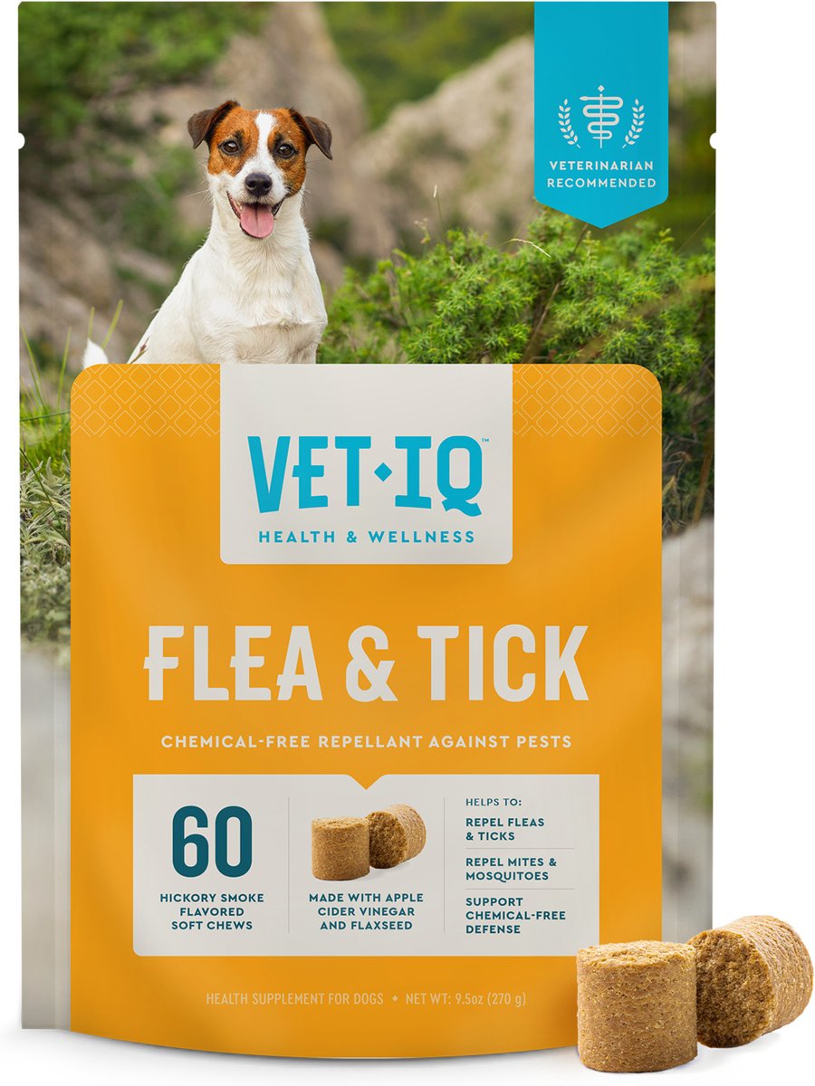 VETIQ Hickory Smoke Flavored Soft Chews Flea & Tick Support for Dogs, 9 ...