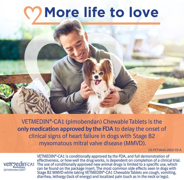 VETMEDIN-CA1 (pimobendan) Chewable Tablets for Dogs, 5-mg, 50 tablets ...