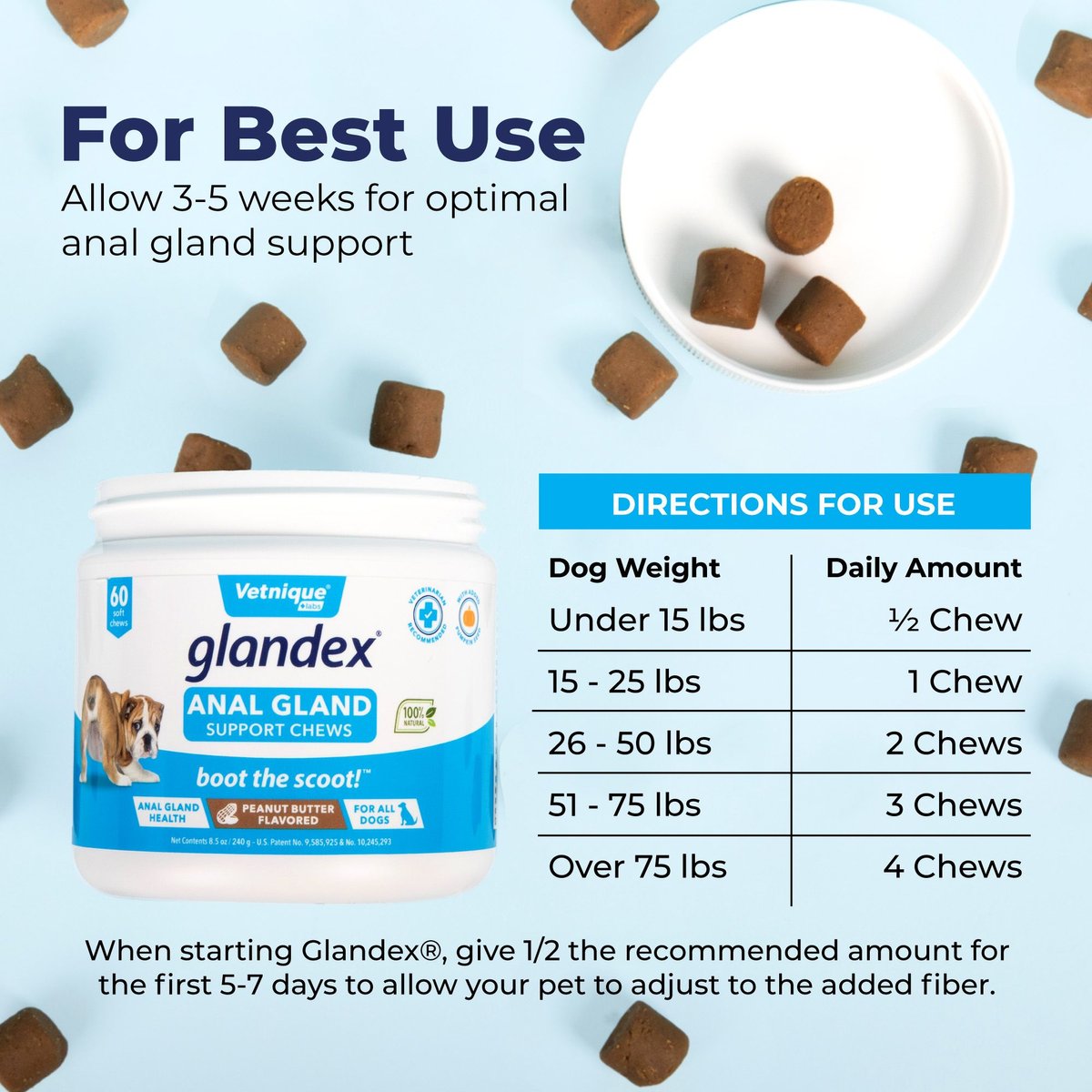 VETNIQUE LABS Glandex Anal Gland Support Supplement Powder with Peanut ...