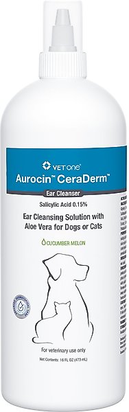 VETONE Aurocin CeraDerm Dog & Cat Ear Cleanser, 16-fl oz bottle - Chewy.com