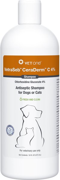 VETONE VetraSeb CeraDerm C 4% Dog & Cat Shampoo, 16-fl oz bottle ...
