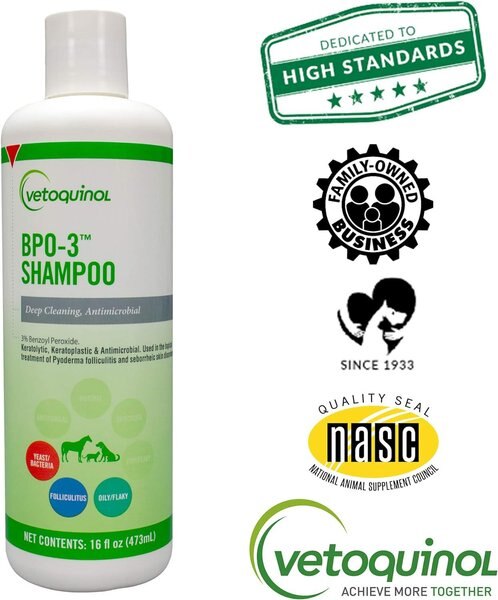 VETOQUINOL BPO-3 Shampoo for Dogs & Cats, 1-gal bottle - Chewy.com