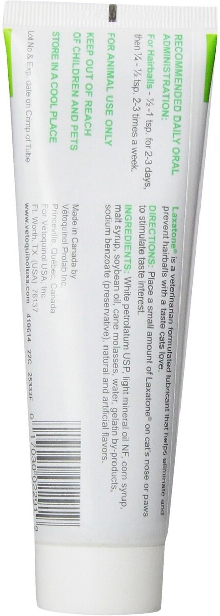 Discontinued - VETOQUINOL Laxatone Gel Hairball Control Supplement for ...