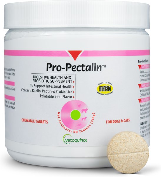 VETOQUINOL Pro-Pectalin Diarrhea Supplement for Dogs & Cats, 60 count ...