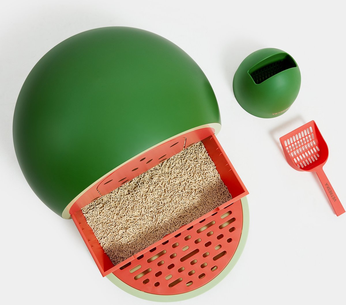 VETRESKA Watermelon Kitty Kove Cat Litter Box - Chewy.com