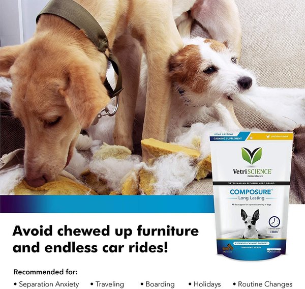 VETRISCIENCE Composure Long Lasting Chicken Flavored Calming Supplement ...