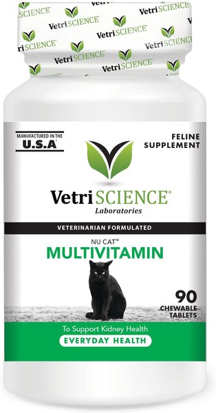 VETRISCIENCE Nu Cat Chewable Tablets Multivitamin for Cats, 90 count ...