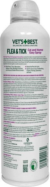 VET'S BEST Flea & Tick Cat & Home Easy Spray Cotton Spice Scent Natural ...