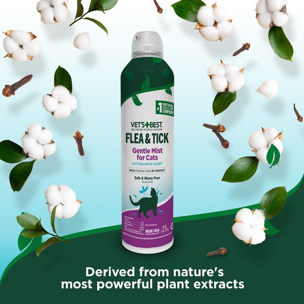 VET'S BEST Flea & Tick Gentle Mist Cotton Spice Scent Natural Spray for ...