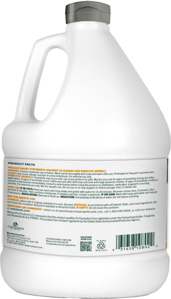 VET'S BEST Flea + Tick Yard & Kennel Natural Spray for Dogs, 96-fl oz ...