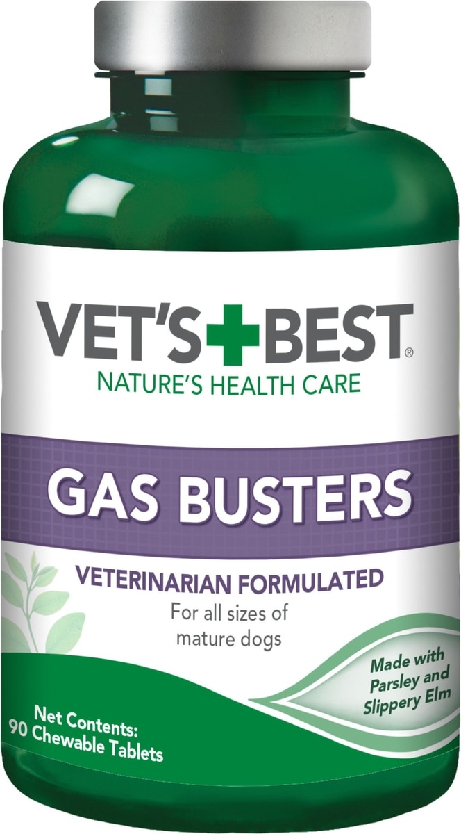 VET'S BEST Gas Busters Chewable Tablets Digestive Supplement for Dogs ...