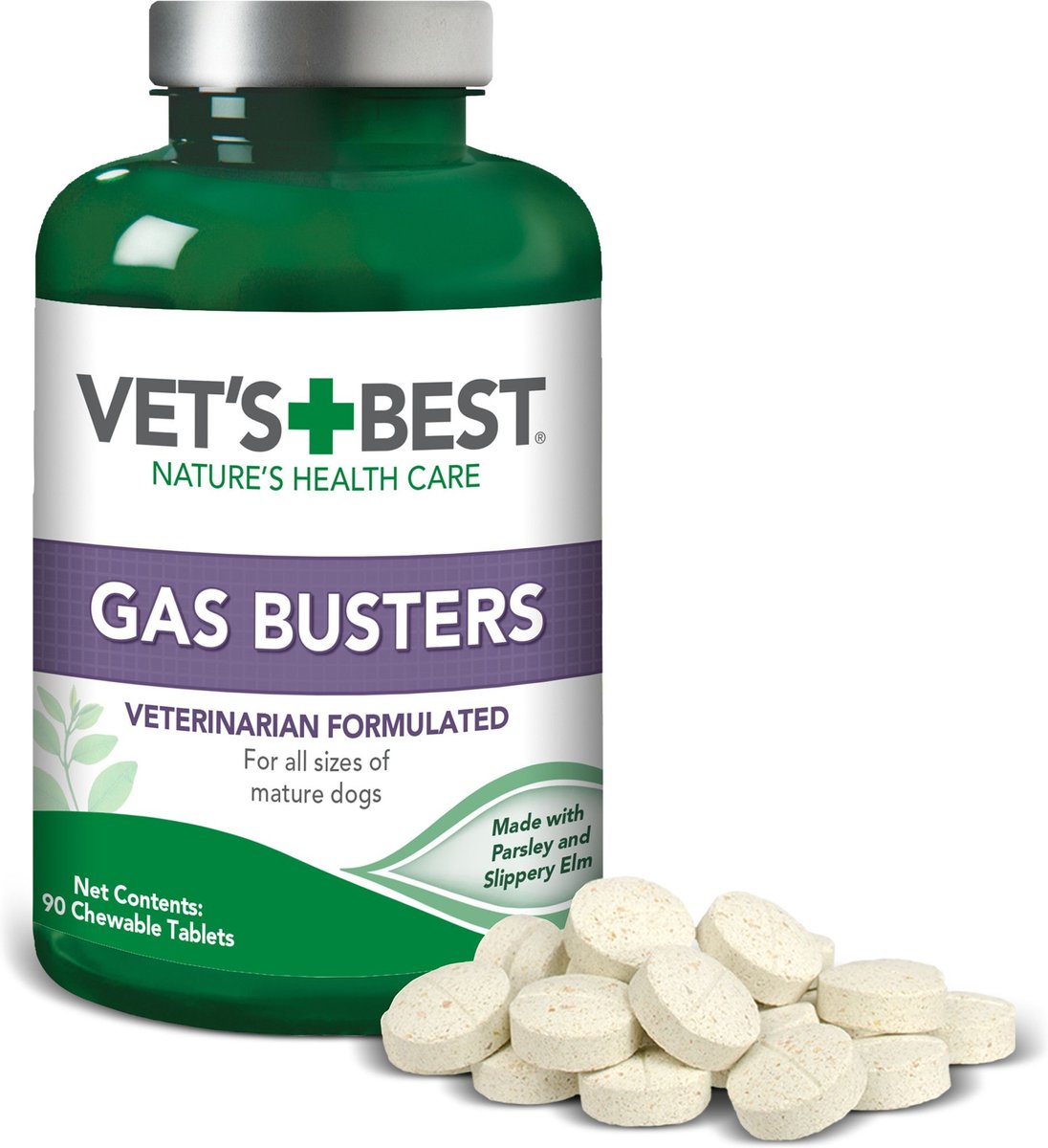 VET'S BEST Gas Busters Chewable Tablets Digestive Supplement for Dogs ...