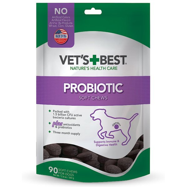 VET'S BEST Probiotic Chicken Flavored Soft Chews Digestive Supplement ...