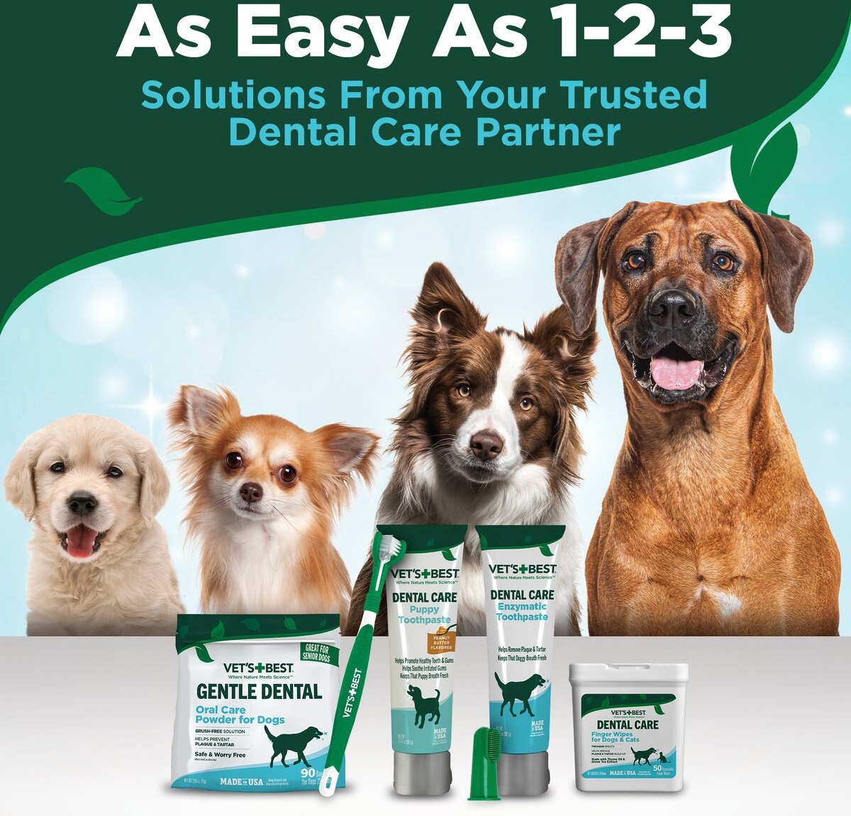 VET'S BEST Toothbrush & Toothpaste Dental Kit, 3.5-oz tube, Puppy ...