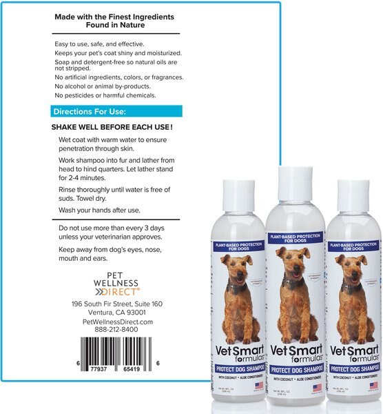 VETSMART FORMULAS Protect Dog Shampoo, 8-oz bottle, 3 count - Chewy.com