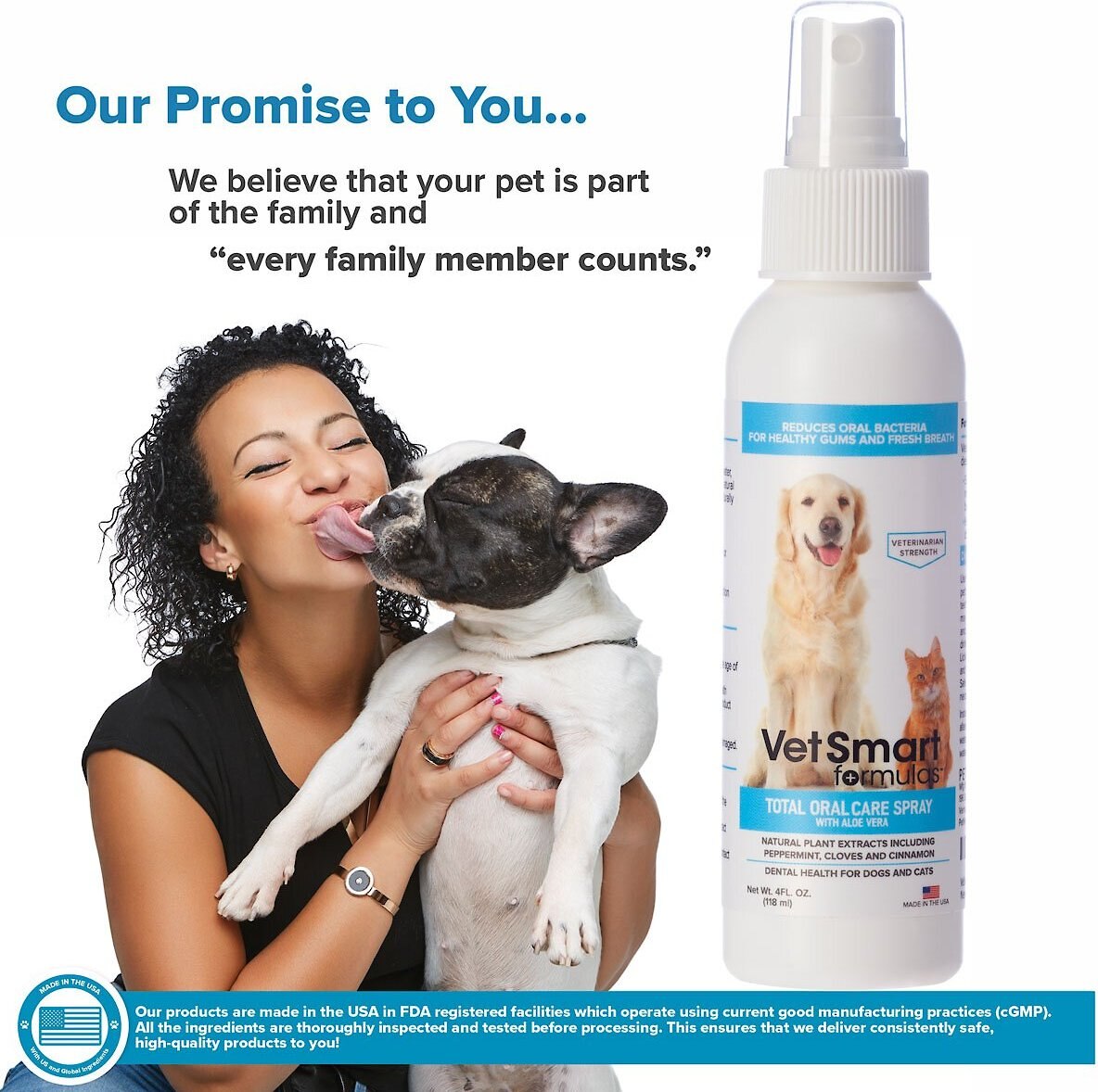 VETSMART FORMULAS Total Oral Care Dog & Cat Dental Spray, 4-oz bottle ...