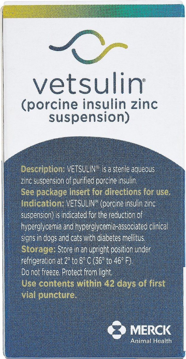 VETSULIN (porcine insulin zinc suspension) U-40 Injectable for Dogs ...