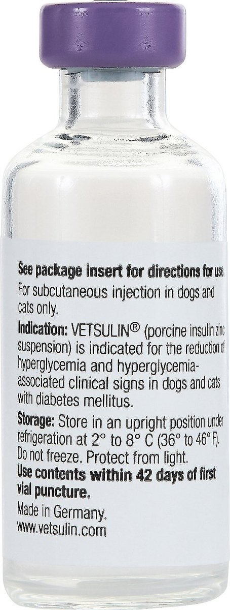 VETSULIN (porcine insulin zinc suspension) U-40 Injectable for Dogs ...