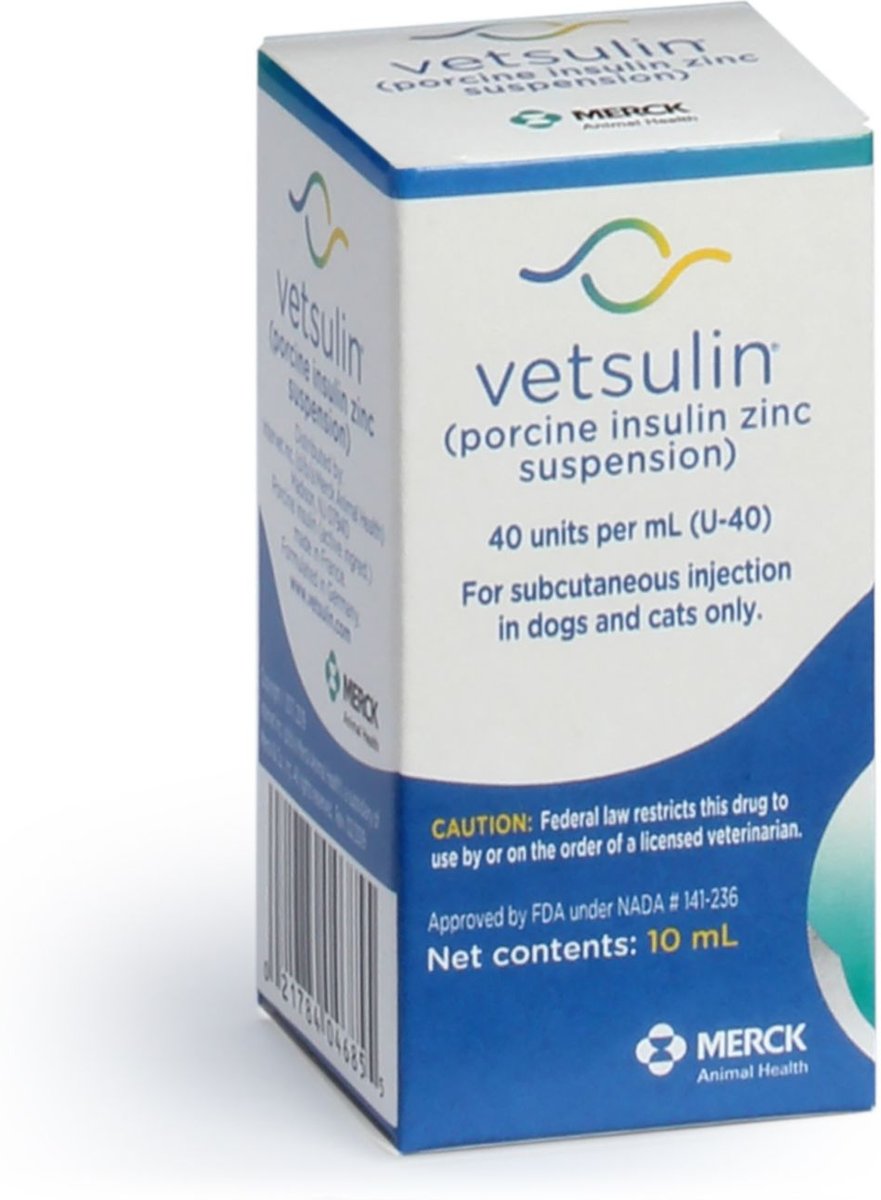 VETSULIN (porcine insulin zinc suspension) U-40 Injectable for Dogs ...