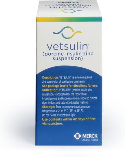 VETSULIN (porcine insulin zinc suspension) U-40 Injectable for Dogs ...