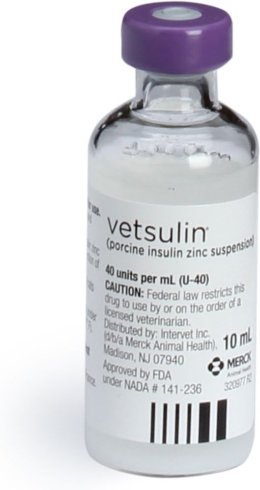 VETSULIN (porcine insulin zinc suspension) U-40 Injectable for Dogs ...