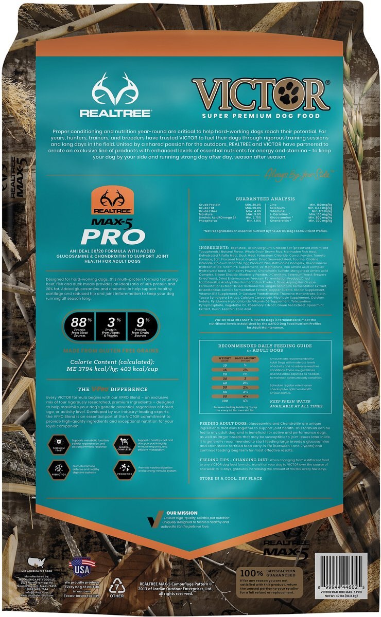 VICTOR Realtree Max-5 Pro 30/20 High Protein Joint Support Active ...
