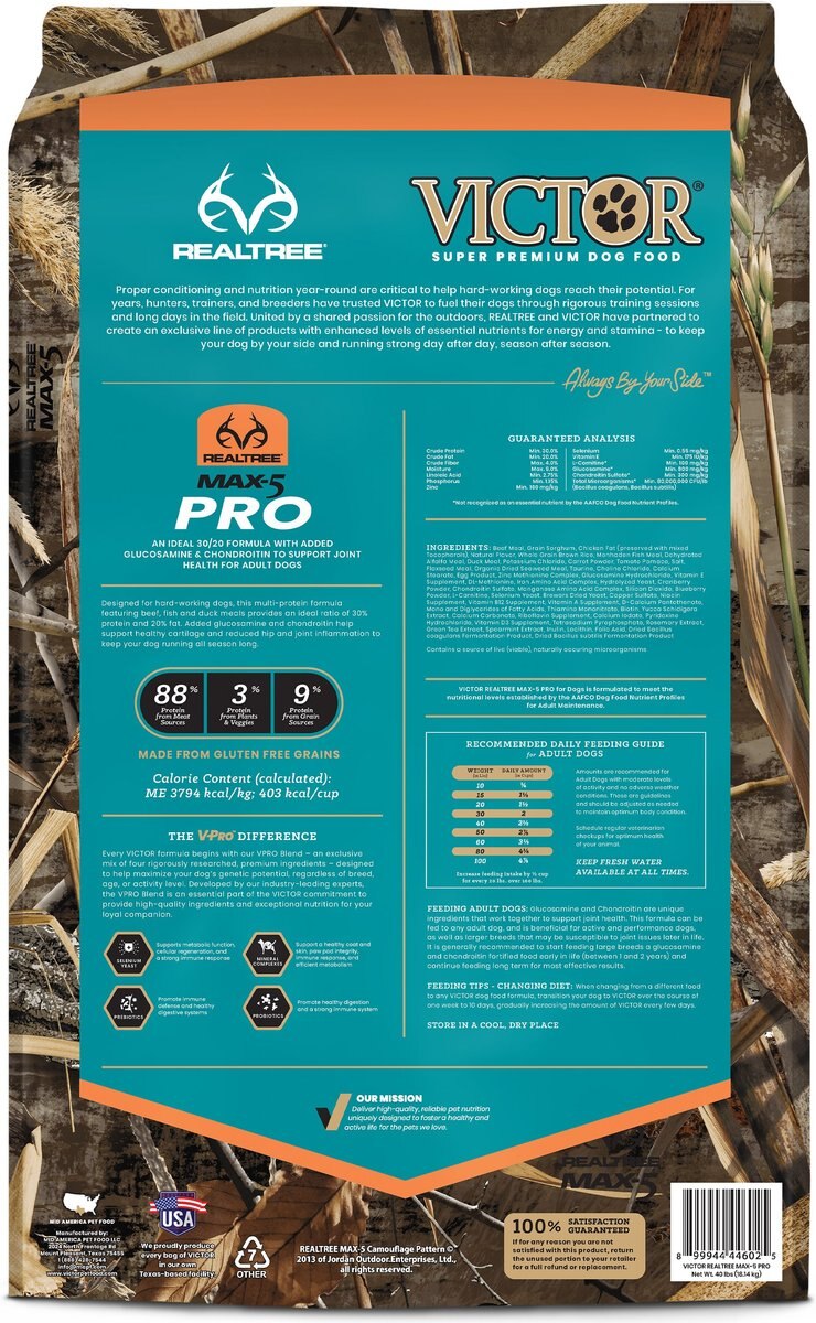VICTOR Realtree Max-5 Pro 30/20 High Protein Joint Support Active ...
